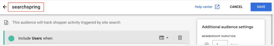 How to create a custom audience for Searchspring on Google Analytics 4 (GA4) – Searchspring Help ...