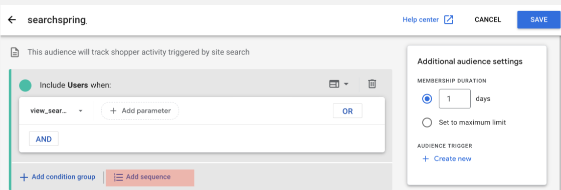 How to create a custom audience for Searchspring on Google Analytics 4 (GA4) – Searchspring Help ...