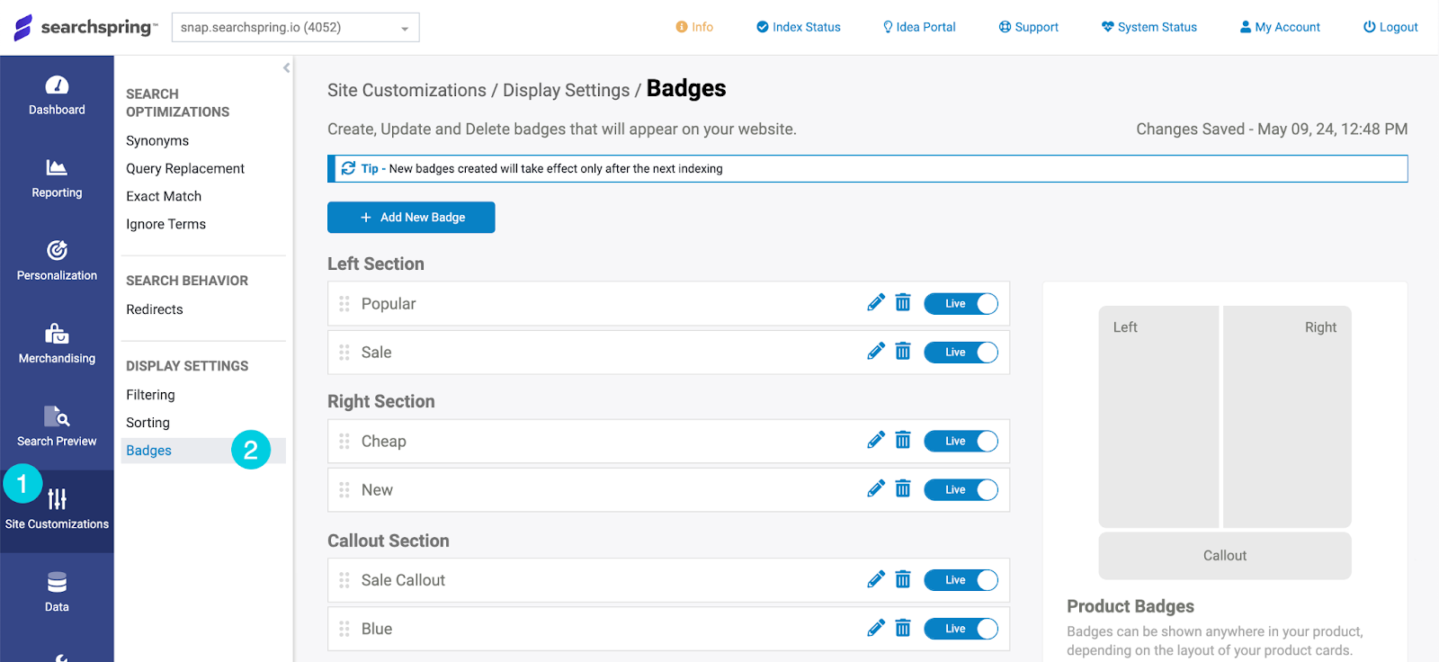 Badge Manager – Searchspring Help Desk