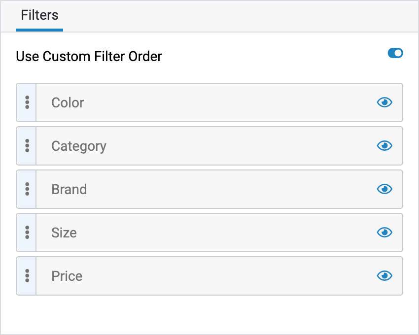 Custom Filter Order – Searchspring Help Desk